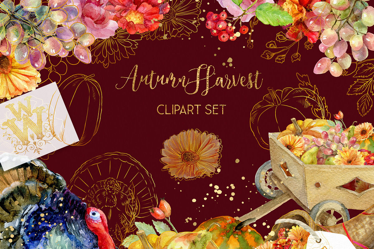 Thanksgiving autumn clipart, a Decorative Illustration by WonderWonder