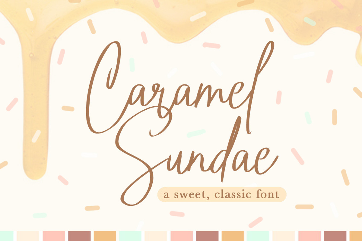 Caramel Sundae Font, a Script Font by Quirky Queen Media | Creative Market