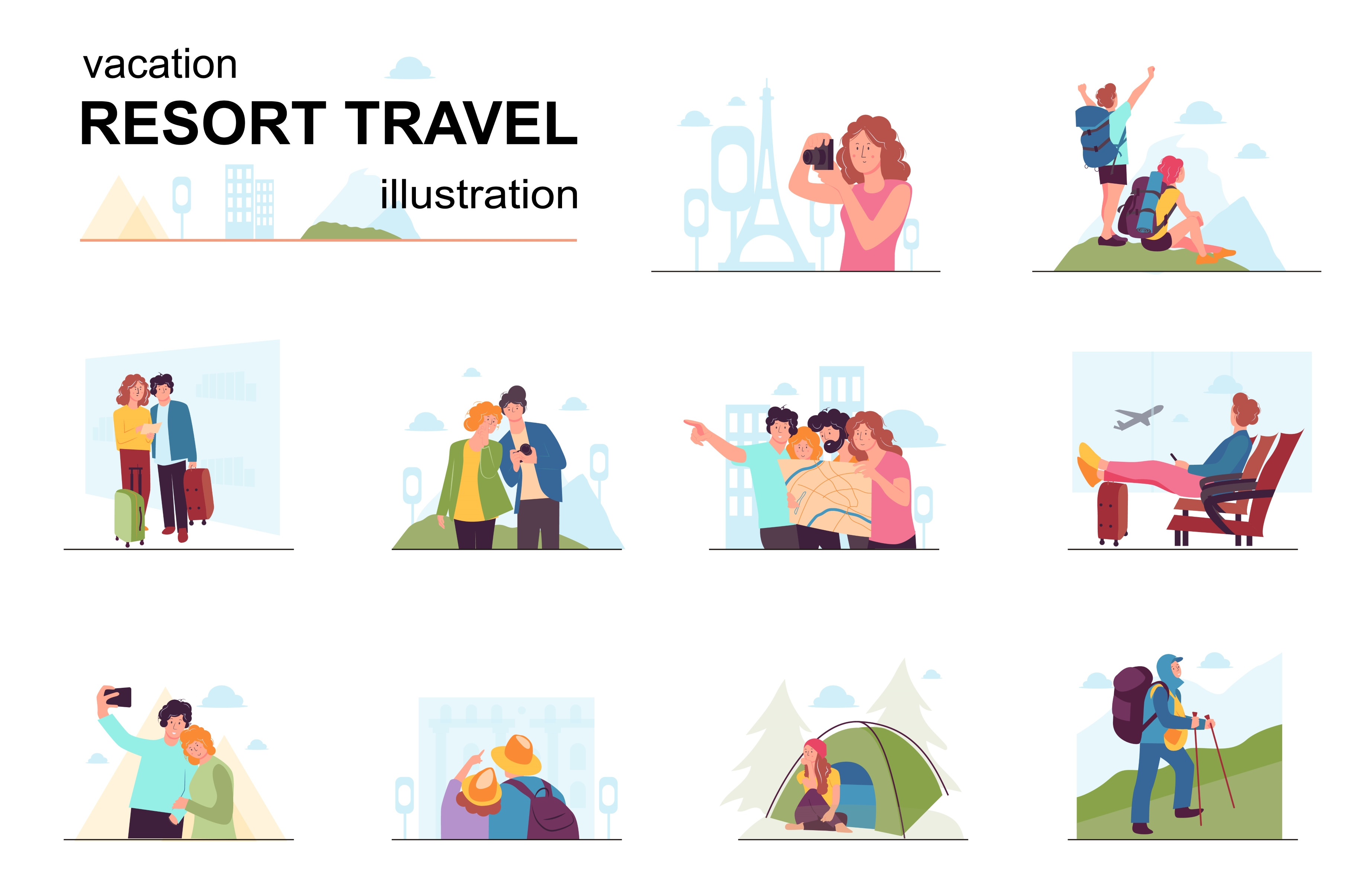 Vacation Vector Illustrations, a Templates & Theme by alexdndz