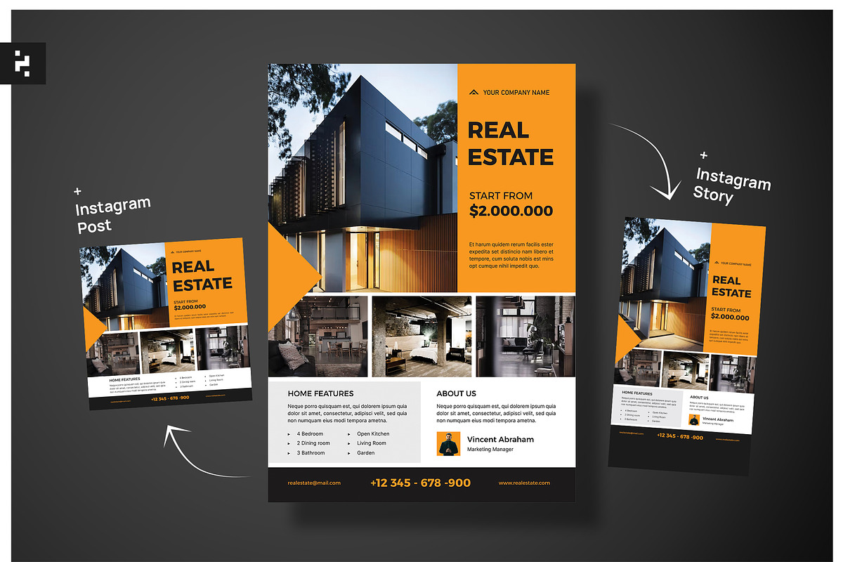 Real Estate Promotion Flyer, a Flyer Template by Neermana