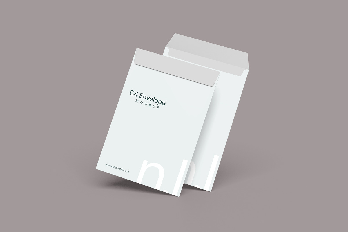 C4 Envelopes Mockup, a Print Template by Pexelcorner