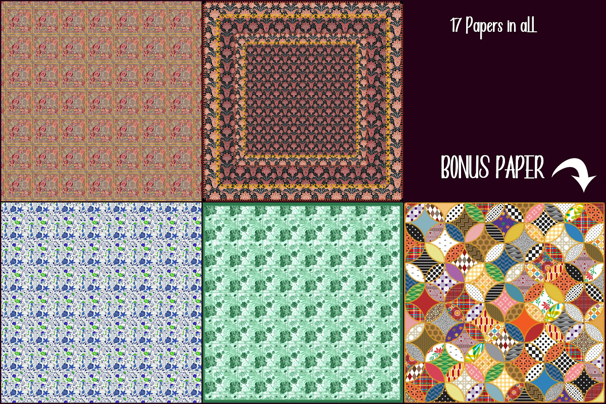 Quilt Patterns Digital Paper & Bonus, a Pattern Graphic by ...