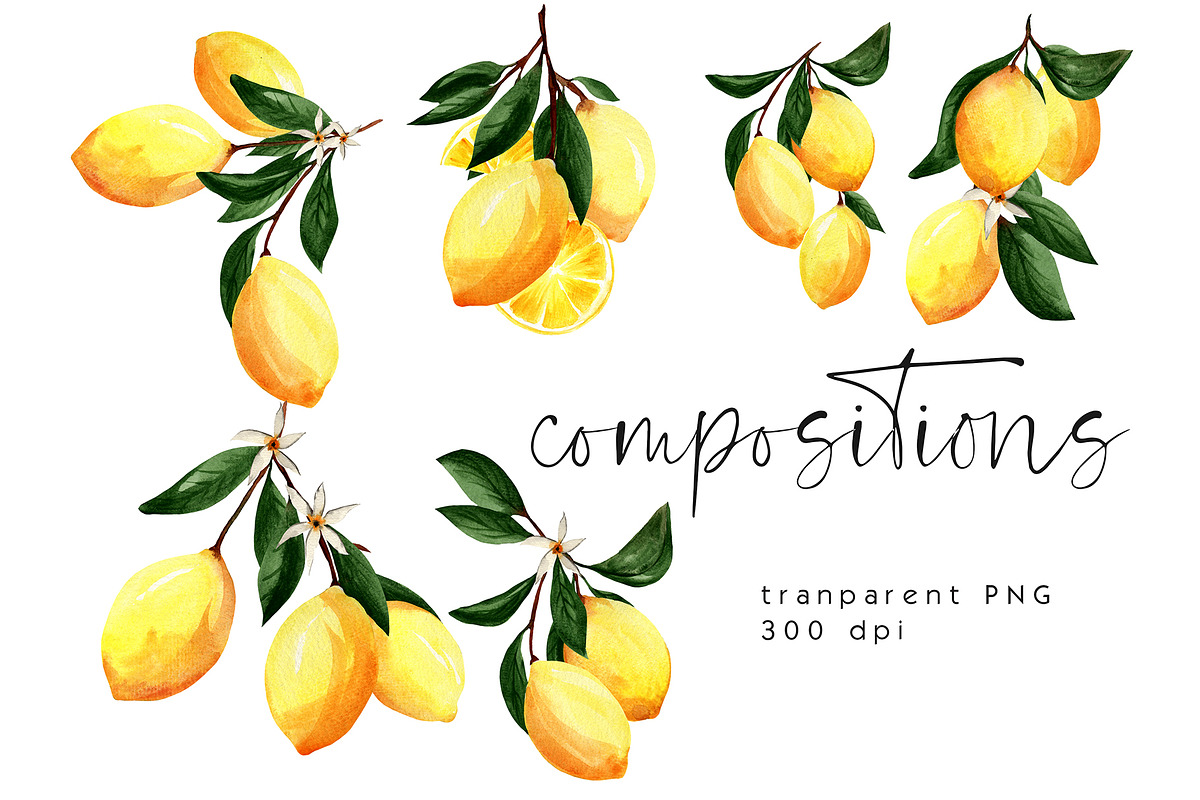 Lemon Clipart and Digital Paper set
