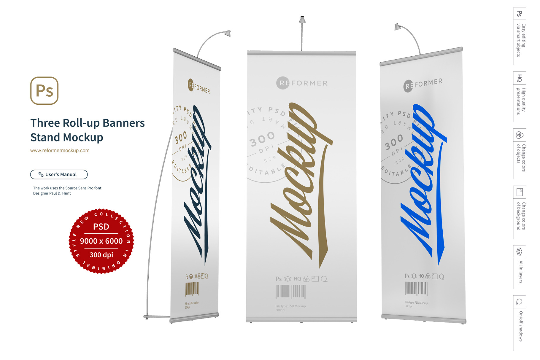 Three Roll-up Banners Stand Mockup, an Advertising Mockup by Reformer ...