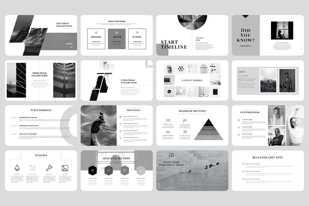 Grey Powerpoint Template Presentation | Creative Market