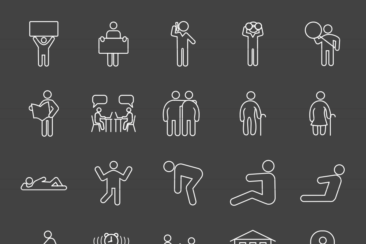 50 Humans Line Inverted Icons, an Outline Icon by IconBunny