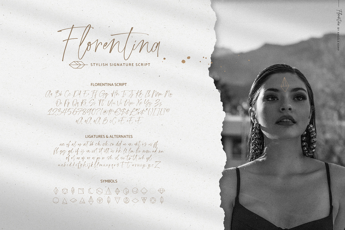 Florentina stylish script font, a Handwritten Font by Angele Kamp