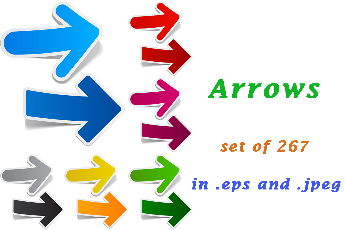 Colour arrows set of 267 pcs, an Object Graphic by Vjom