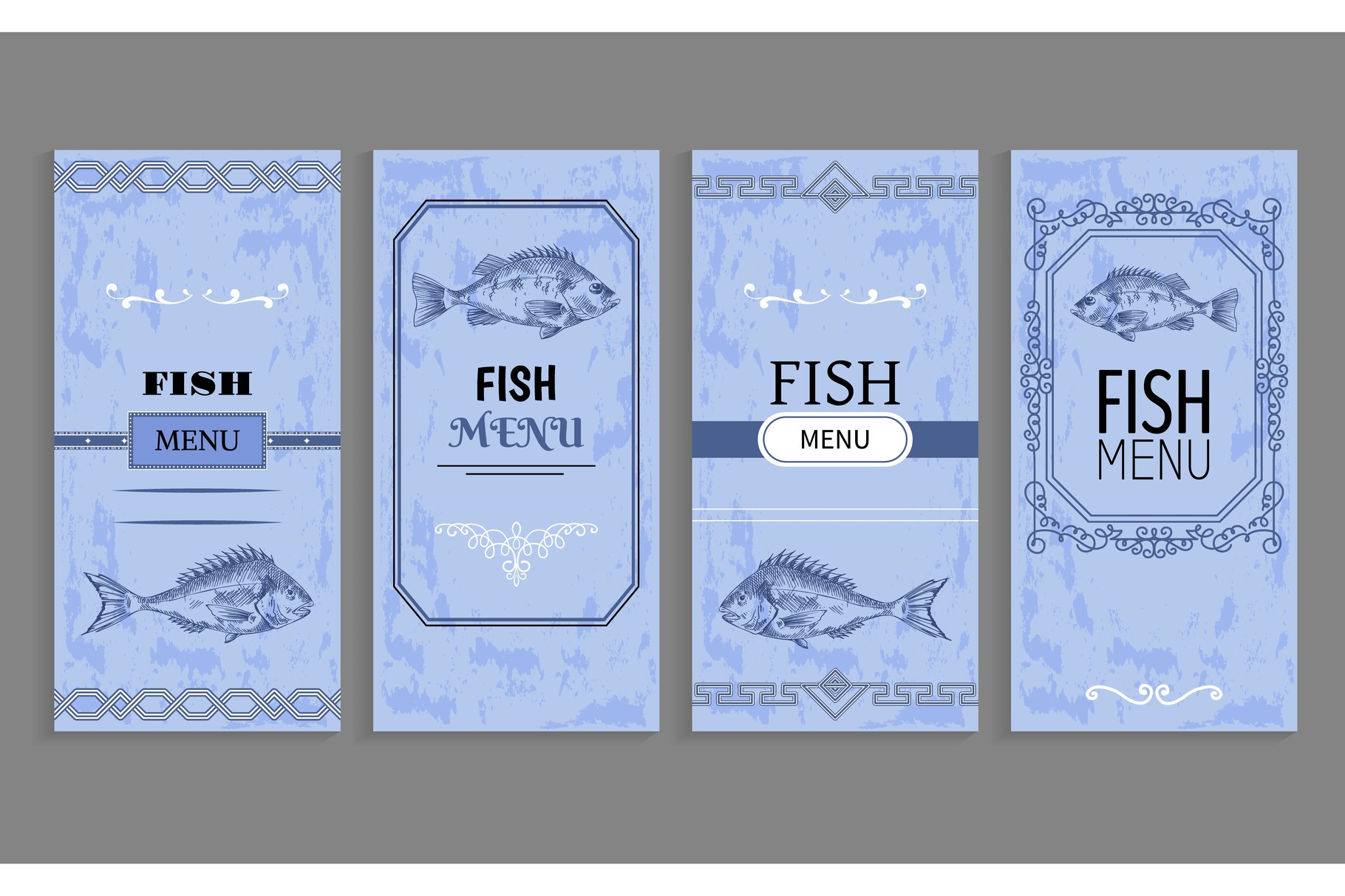 Samples of Fish menu Templates | Decorative Illustrations ~ Creative Market
