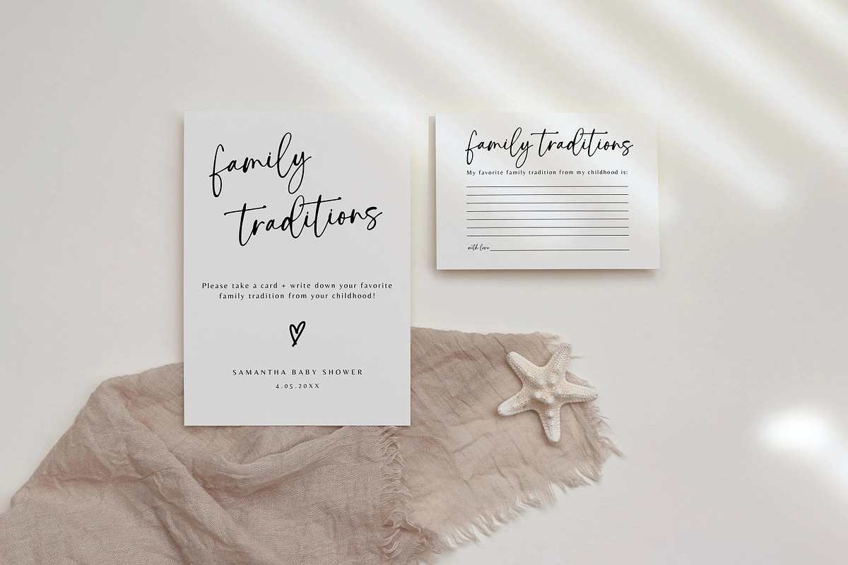Family Tradition Sign and Card, a Card Template by LucaTheme