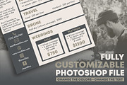 Videography Pricing Sheet Template, a Templates & Theme by Cornfield Studio