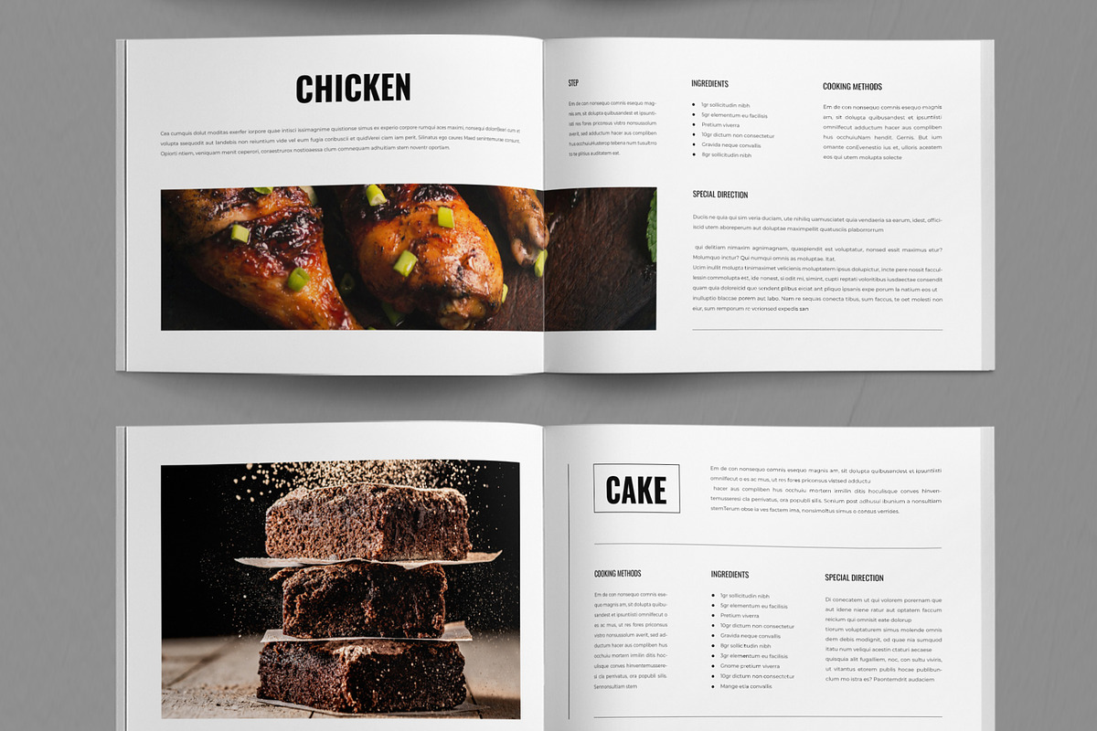 Recipe Book Landscape Template