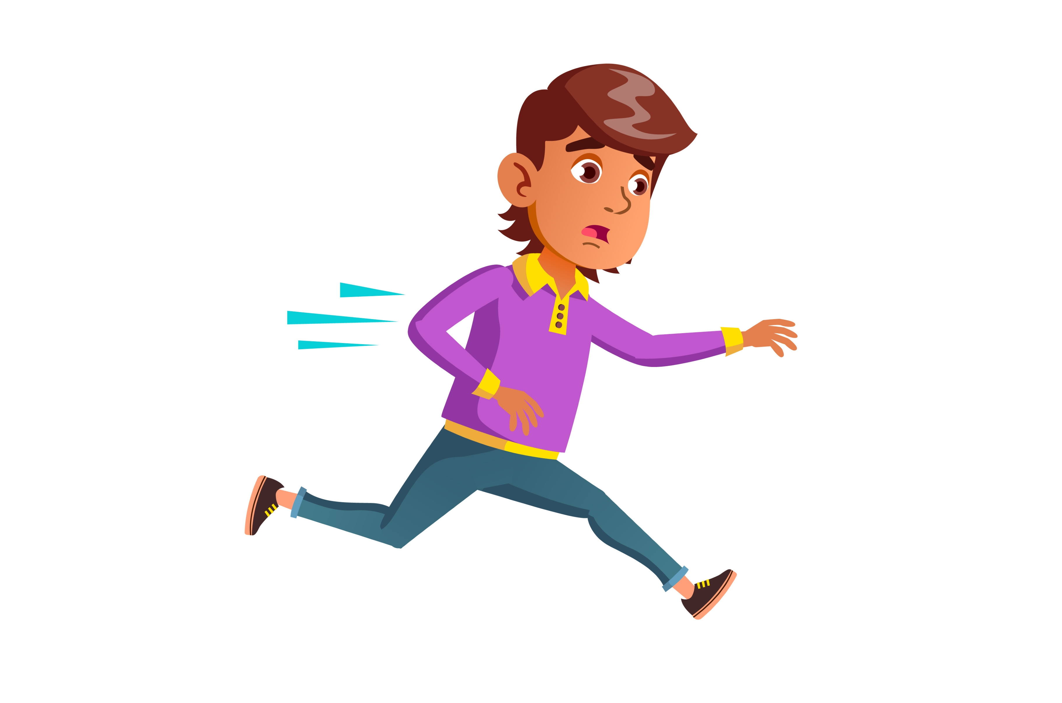 Sad School Boy Running And Late On | Education Illustrations ~ Creative ...