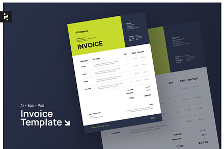 Invoice Template, a Stationery Template by Neermana