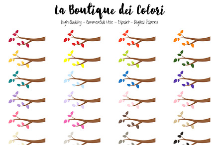 50 Rainbow Trees Clip Art, an Illustration by La Boutique dei Colori