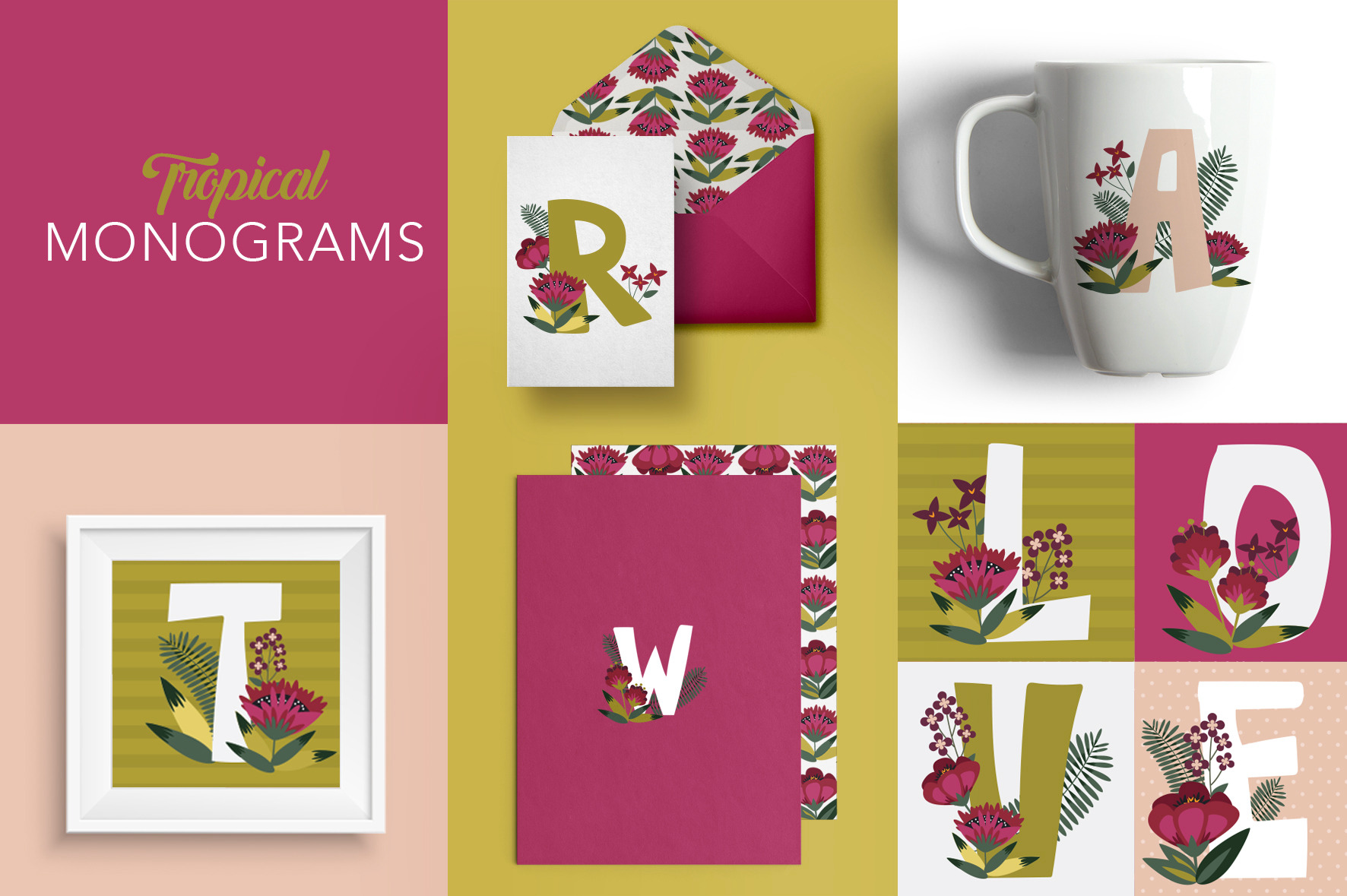 Tropical Monograms, a Graphic by Werlang Paper