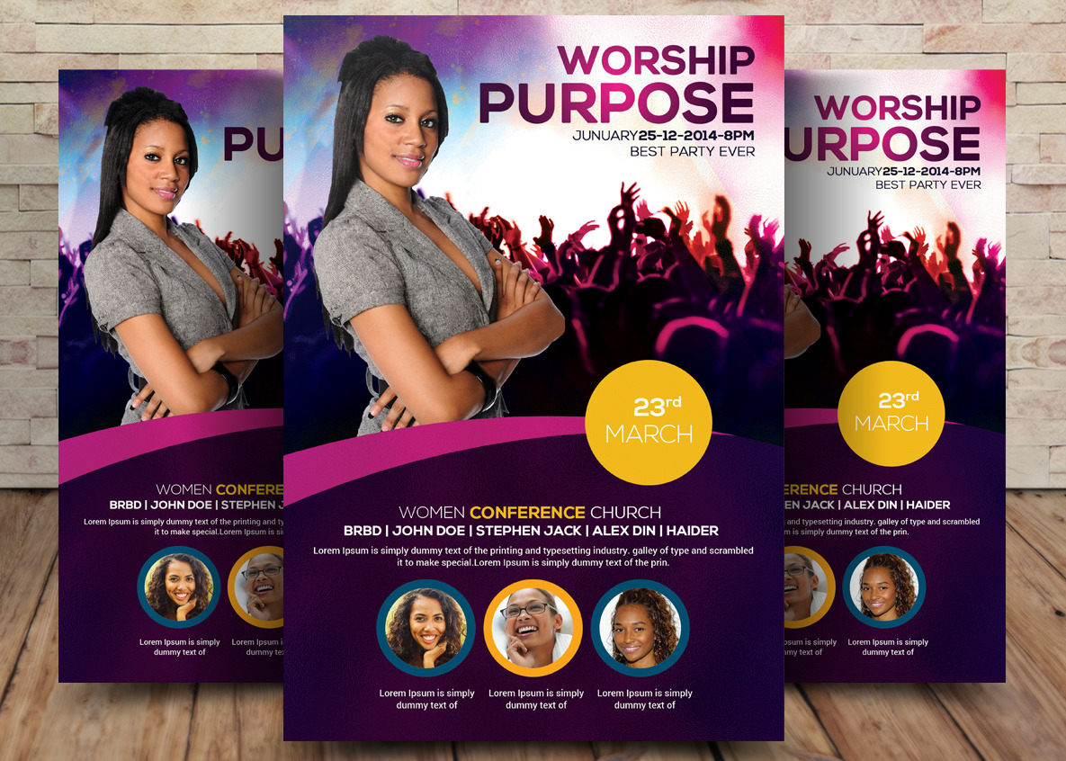 Women Conference Flyer Psd Template, a Flyer Template by graphicforest
