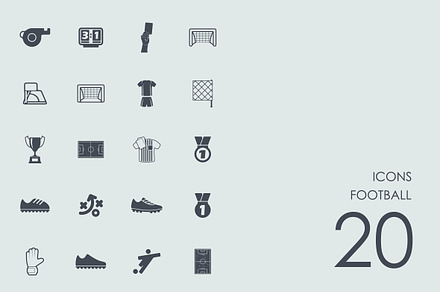 36 FOOTBALL flat icons, an Icon by Palau