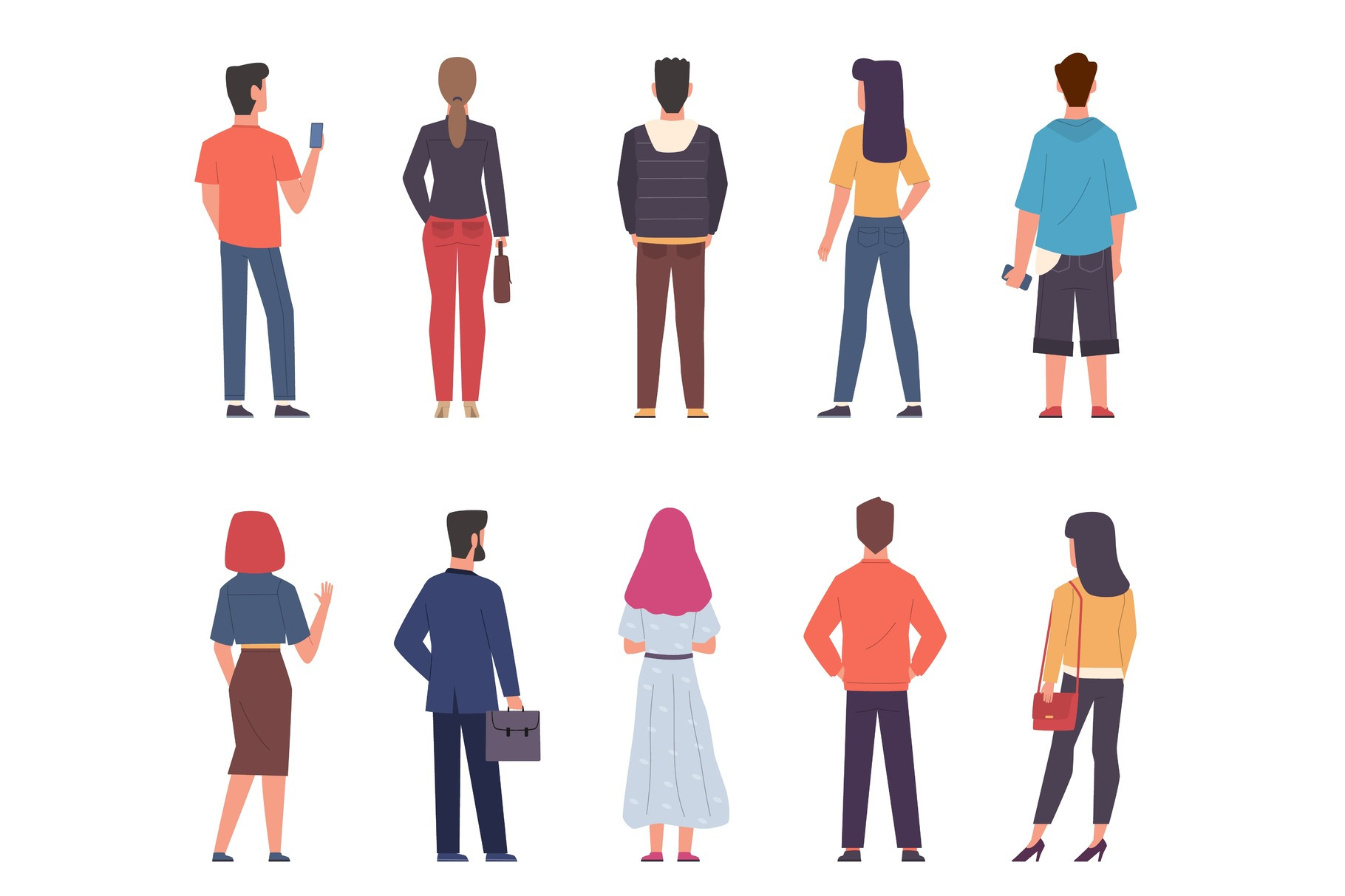 People back view. Men, women in, a Person Illustration by YummyBuum