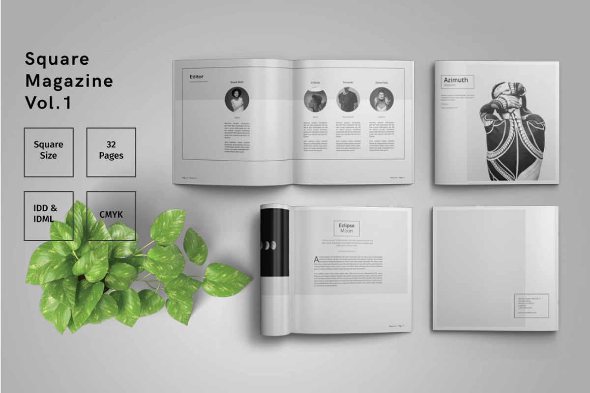 Square Magazine Template Indesign, a Magazine Template by Tiempo co