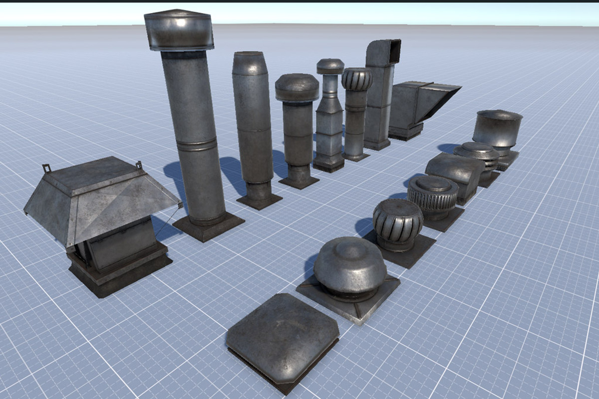 Roof Elements Set 1, an Architecture 3D Model by 3DCaster