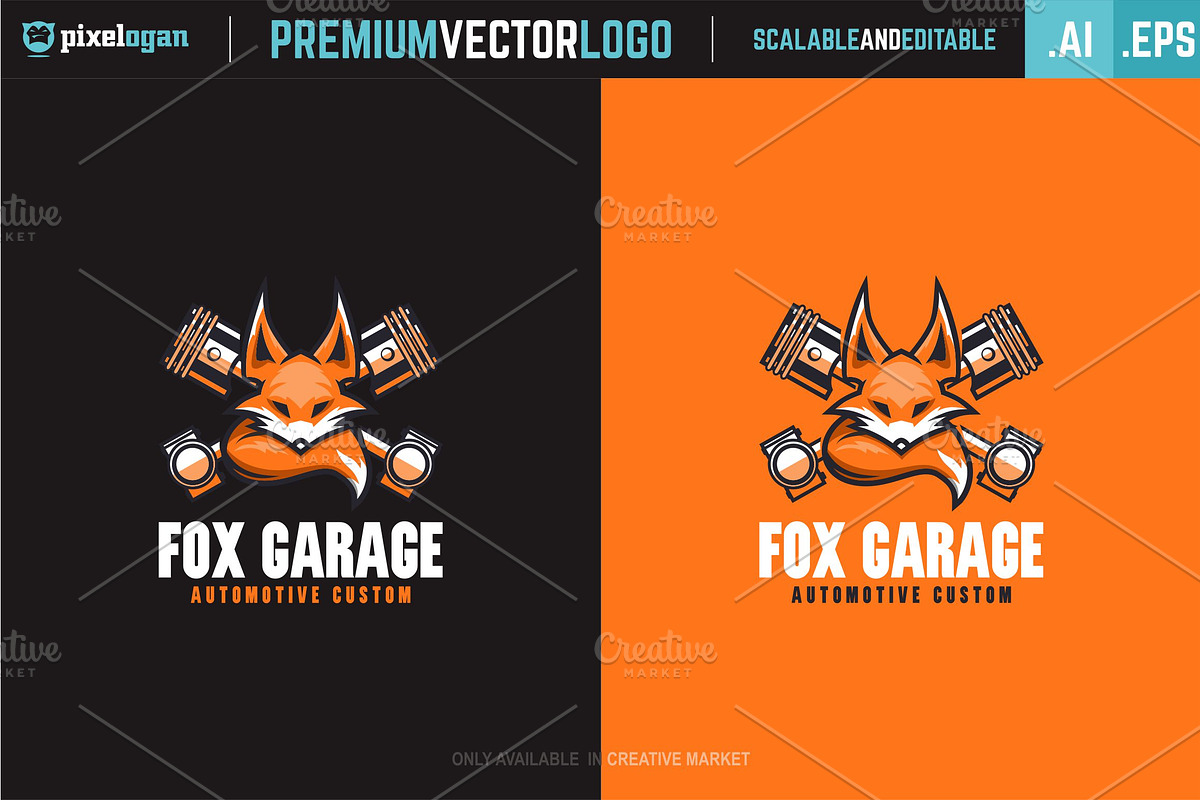 Fox Garage Logo, a Branding & Logo Template by pixelogan