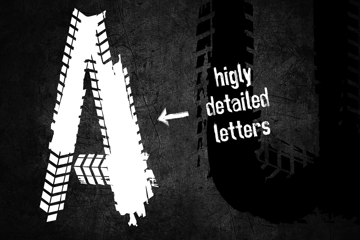 Grunge Tire Font, a Font by Annyart Design