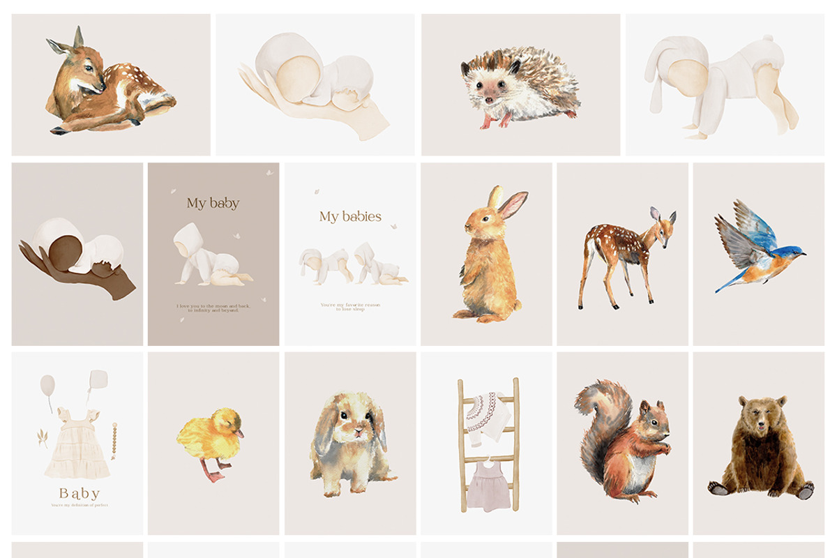Minimalist posters for little ones, a Background Graphic by Purple