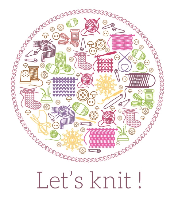 Lets knit. Knitting and needlework., a Graphic by Microvector