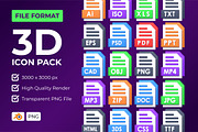 File Format 3D Icon Pack, an Object 3D Model by Rishsketch | Creative Market