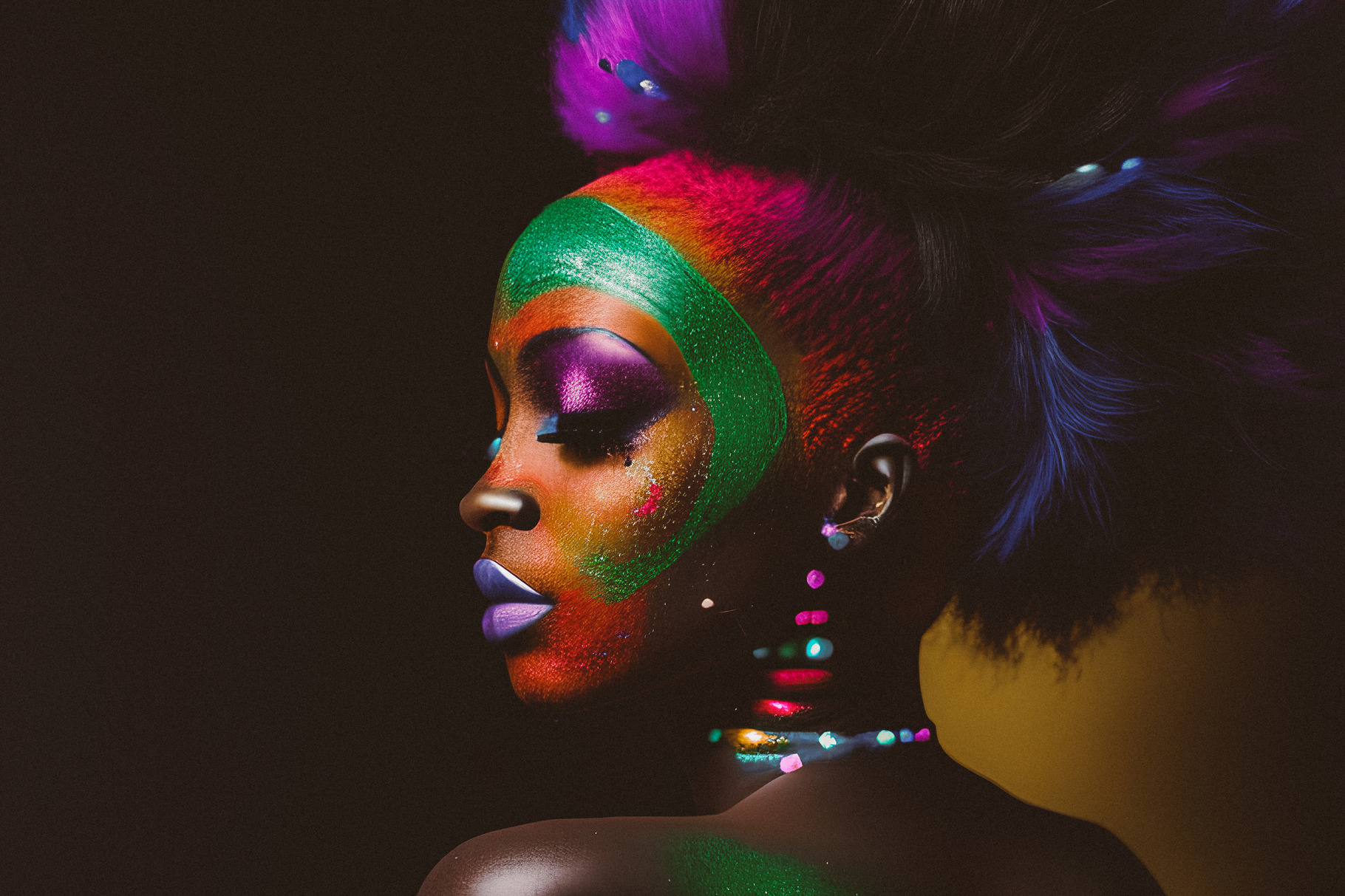 Beautiful woman's face with fluoresc, a Beauty & Fashion Photo by ...