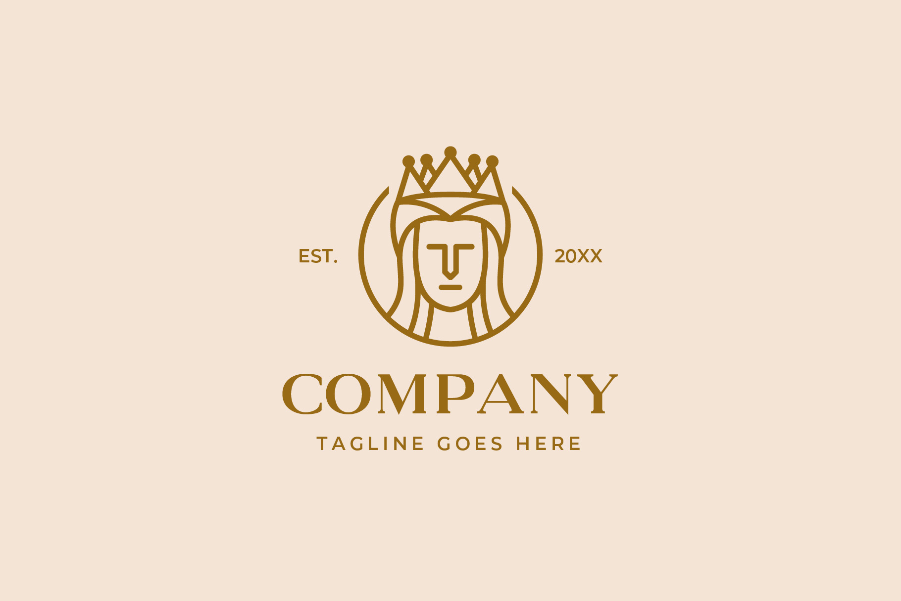 line art queen logo, a Branding & Logo Template by ZHR Creative