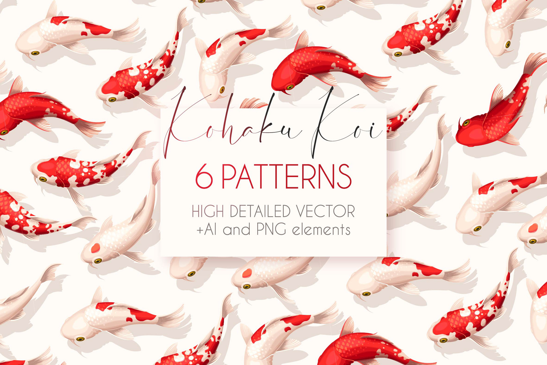 Kohaku Koi Patterns, a Pattern Graphic by GreyLilac | Creative Market