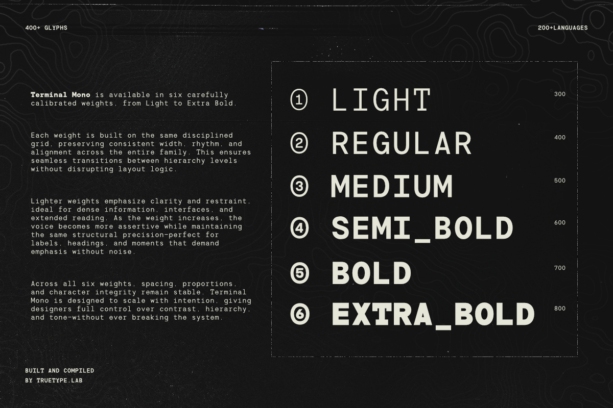 Terminal Monospace Precision structure
