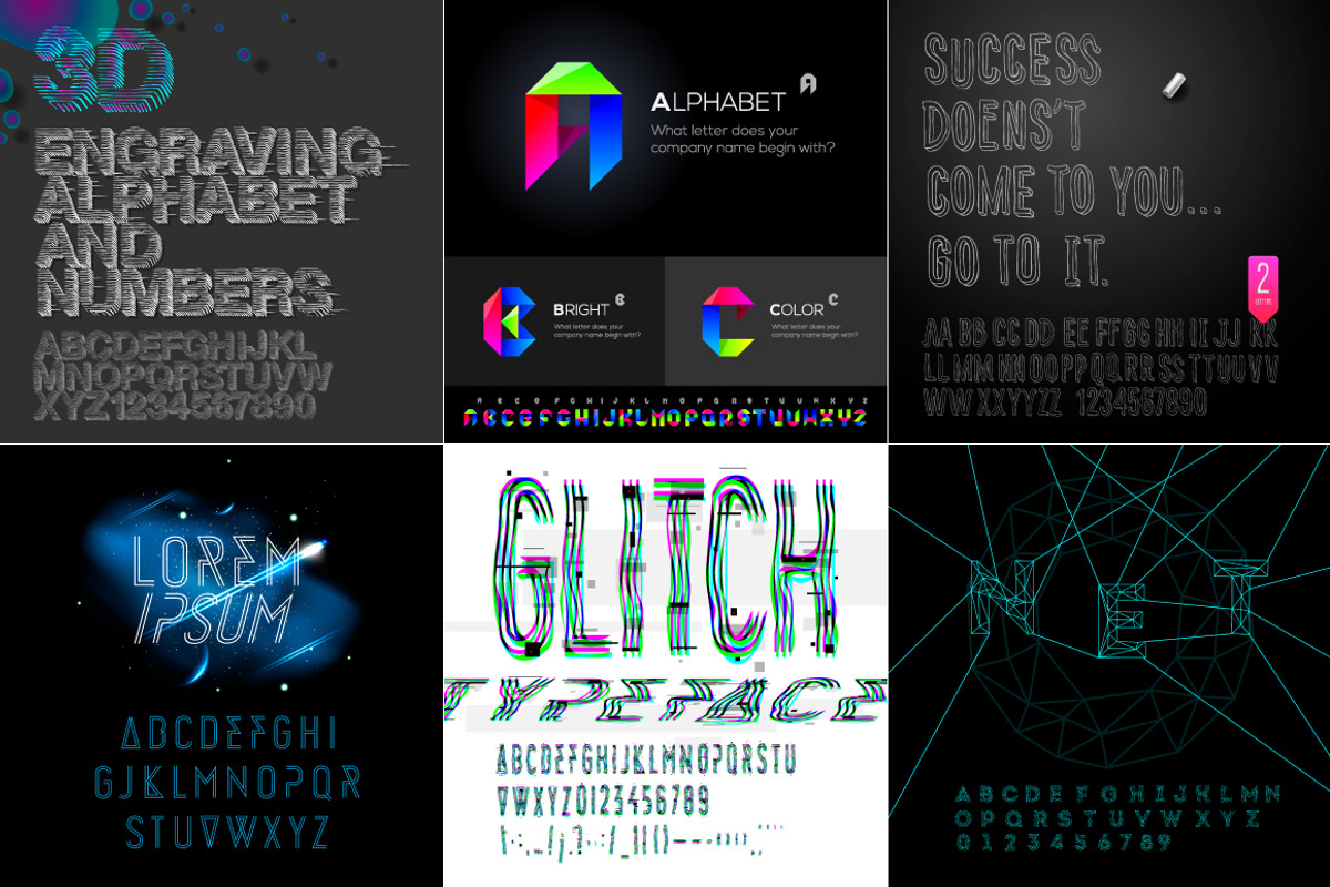 Big Bundle Alphabet & Numbers, a Symbol Font by PREMIUMVECTOR