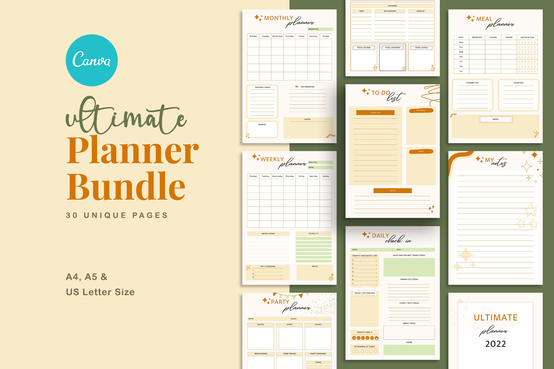 Ultimate Planner Bundle Pack Vol.41, a Stationery Template by Amit Debnath