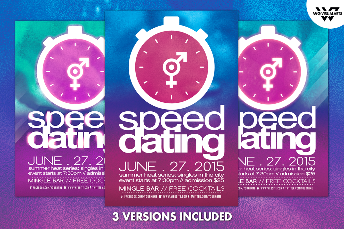 3in1 SPEED DATING Flyer Template, a Flyer Template by WG DESIGN