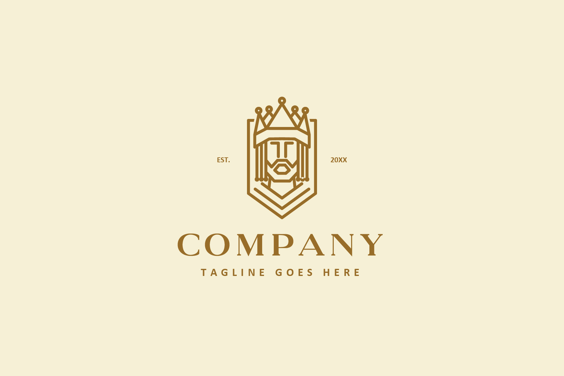 line art king logo, a Branding & Logo Template by ZHR Creative