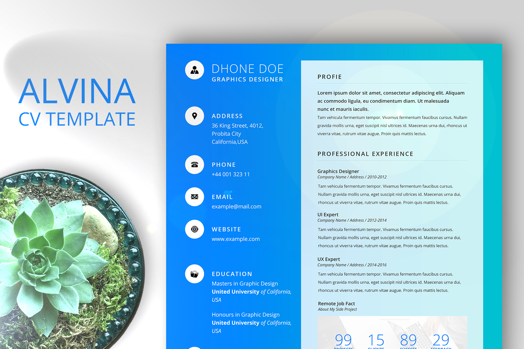 Alvina Resume Template, a Resume Template by Smashing_Studio