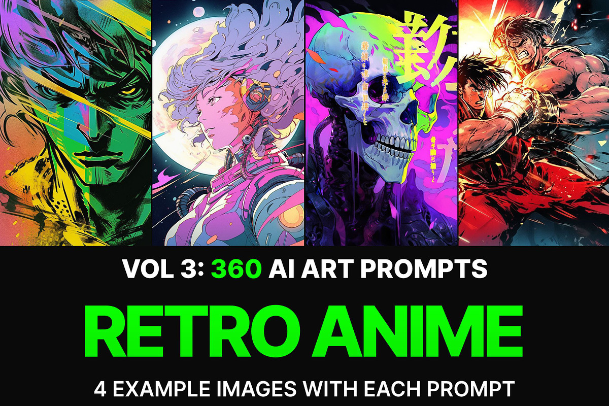 360 MJ Retro Anime Prompts: Vol 3, a Person Illustration by Sevenstyles