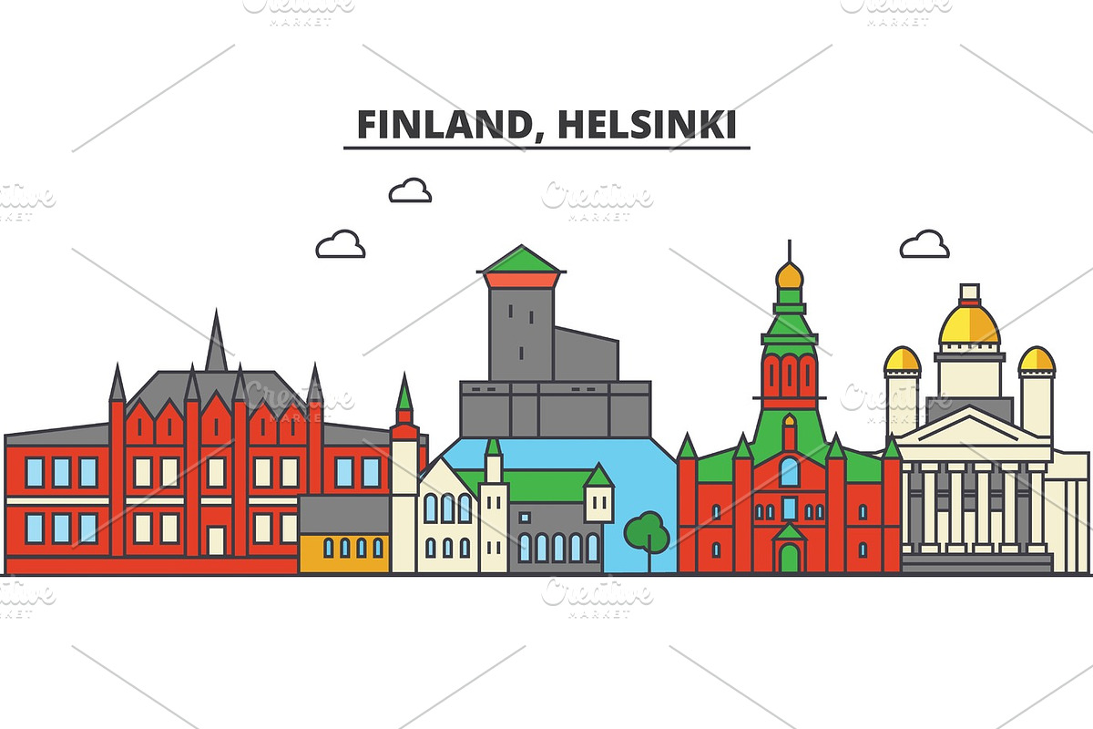 Finland, Helsinki. City skyline: architecture, buildings, streets ...