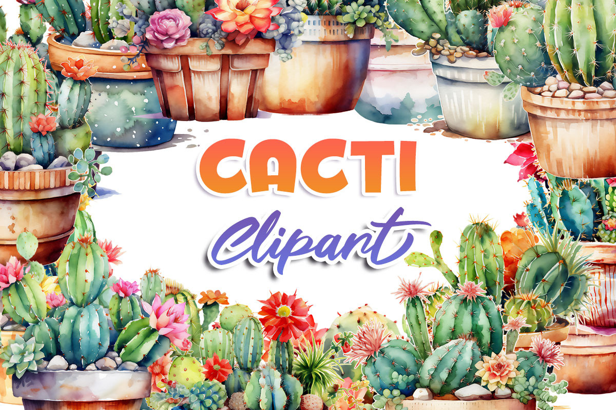 Cacti Clipart, an Object Illustration by CrittersHub | Creative Market