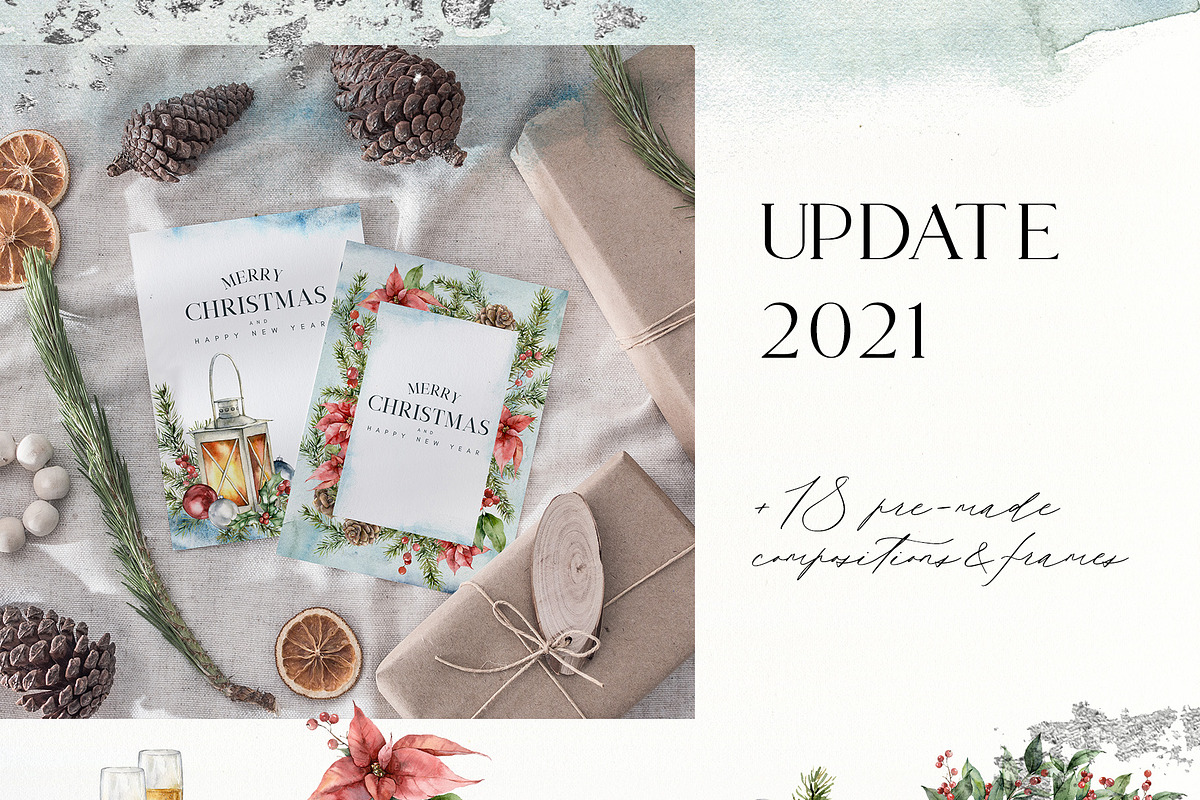 Christmas spirit watercolor clipart