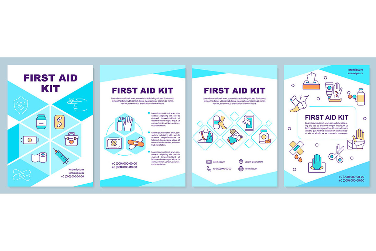 First aid kit blue brochure template, a Brochure Template by IMG ...