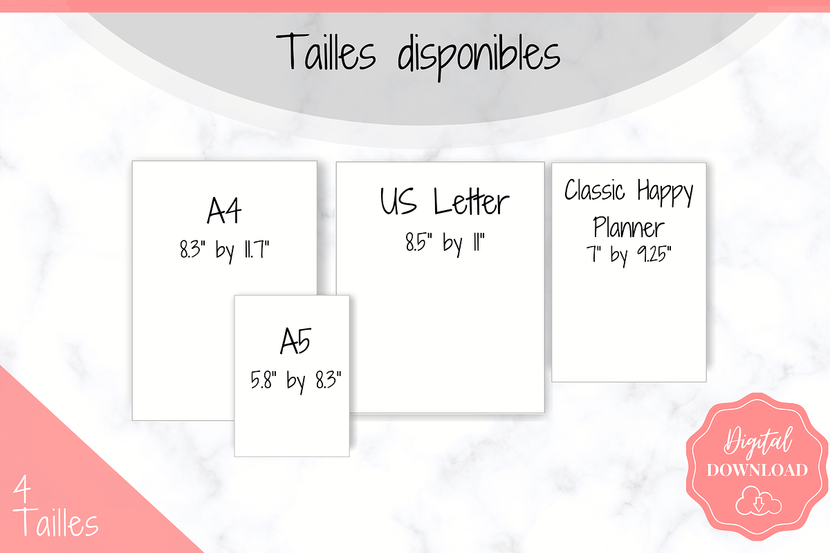 FRENCH Weekly Planner Printable Sheets