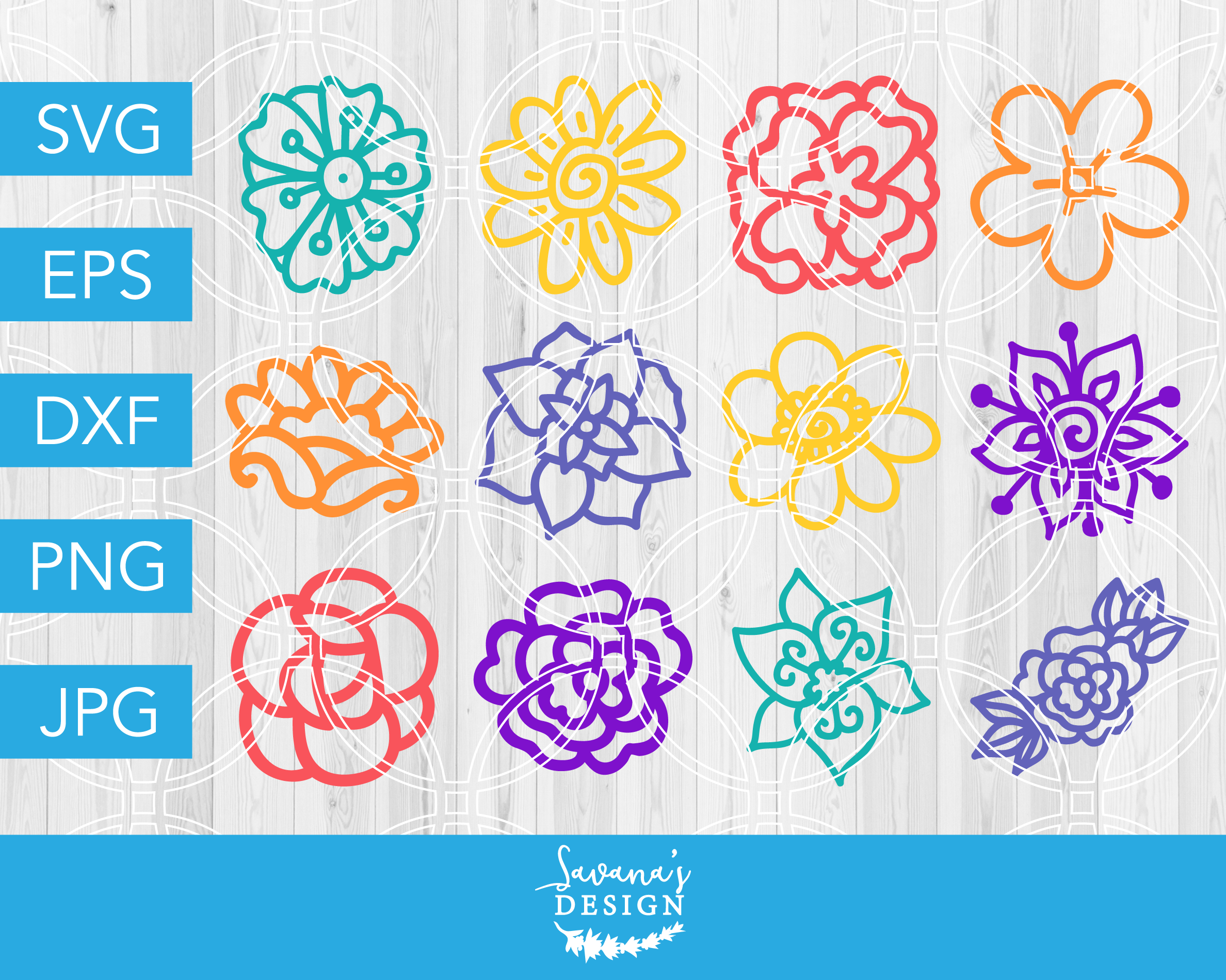 Hand Drawn Flower SVG Bundle, an Illustration by SavanasDesign