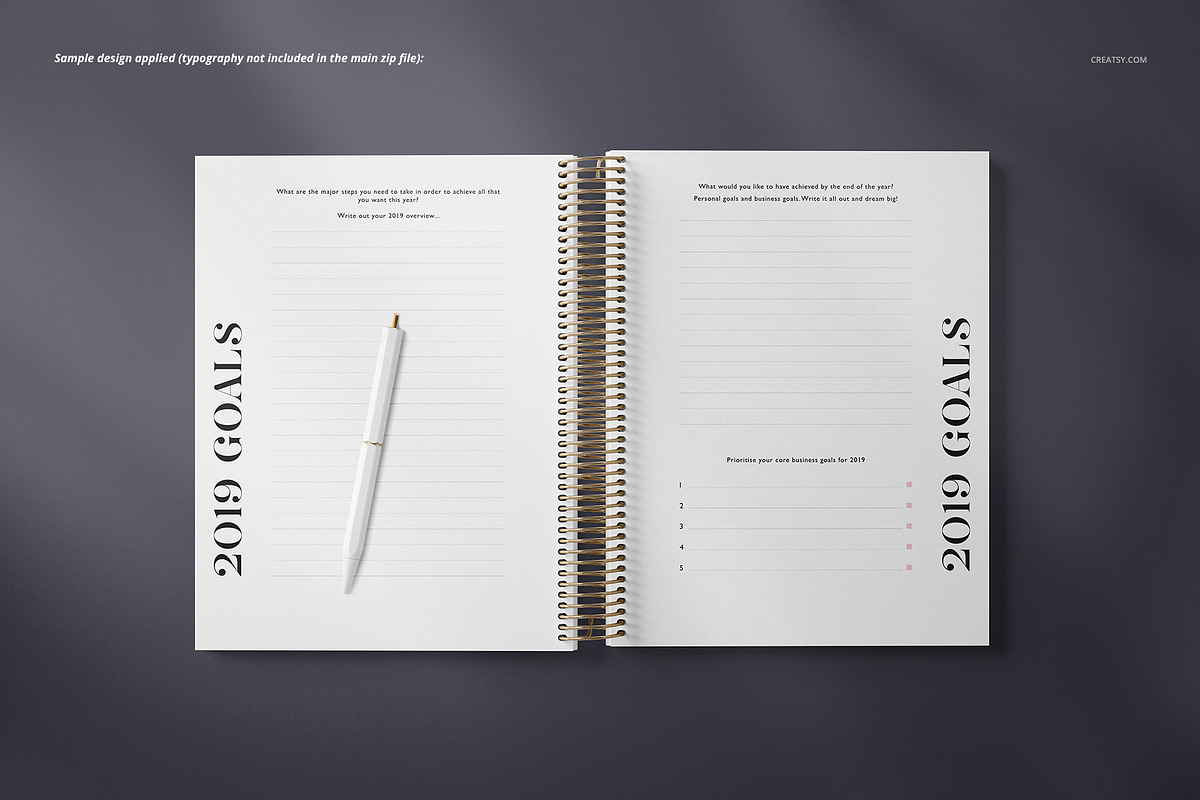 Coil Binding Planner Mockup Set, a Print Template by creatsy5