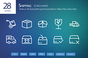 28 Shipping Line Icons, an Outline Icon by Vectopus.com