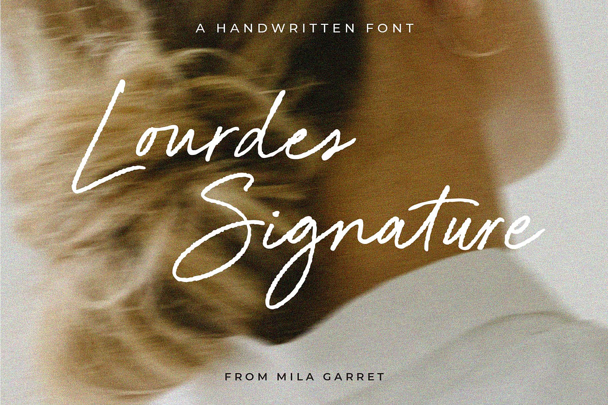 Lourdes Signature Handwritten Font, a Script Font by Mila Garret