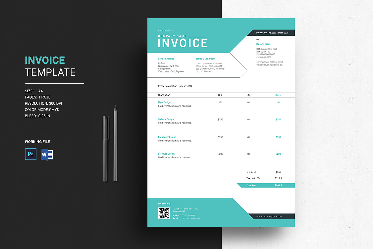 Invoice | Stationery Templates ~ Creative Market
